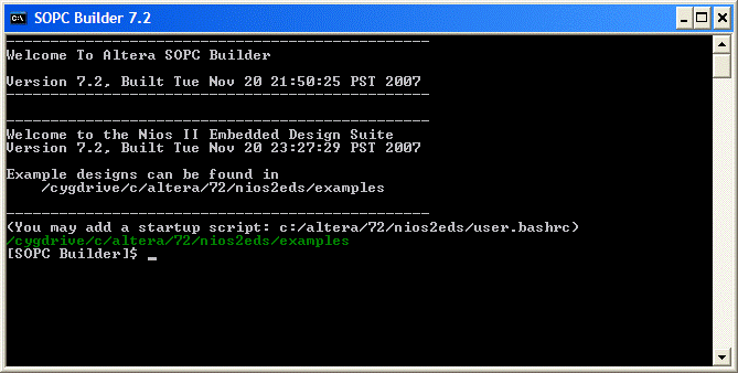 Nios II Command Shell