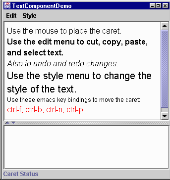 General Rules for Using Text Components