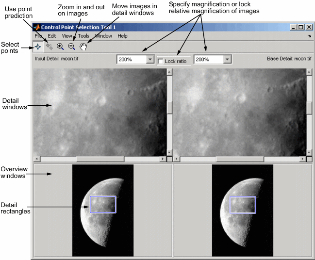 Selecting Control Points :: Image Registration (Image Processing Toolbox™)